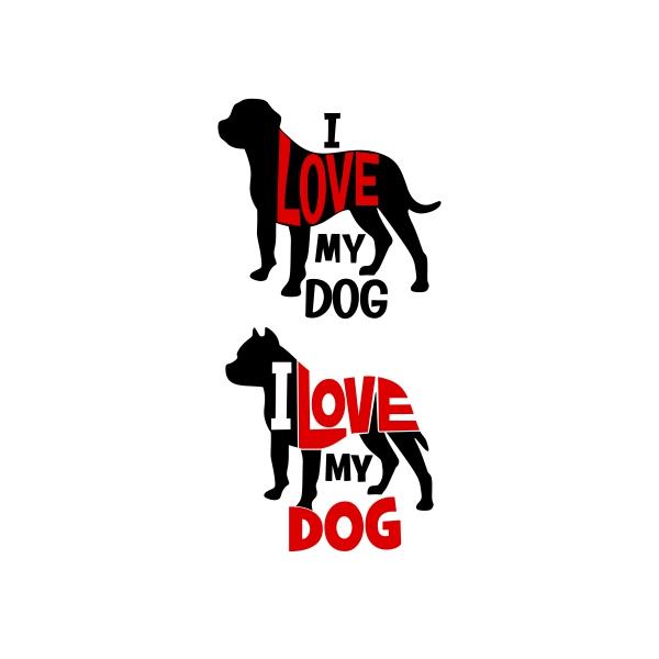 I Love My Dog Silhouette Cuttable Design | Apex Designs & Fonts